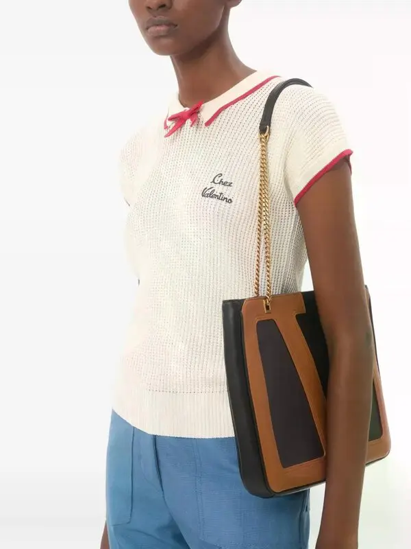 Valentino Garavani Ribbed Knit Top With Bow Detail