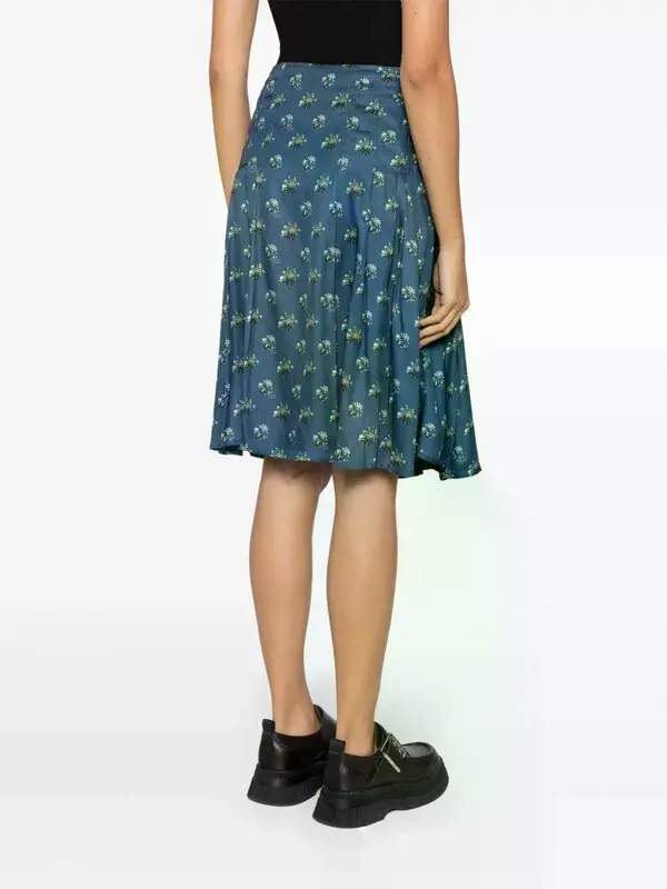Maison Kitsuné Floral-print Wrap Skirt