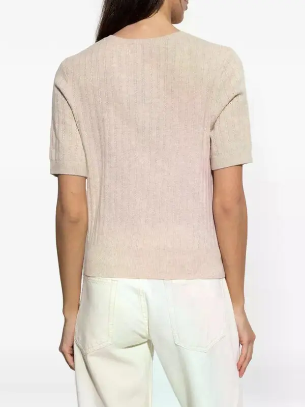 Rag & Bone Cashmere Ribbed Knit Short Sleeve T-shirt