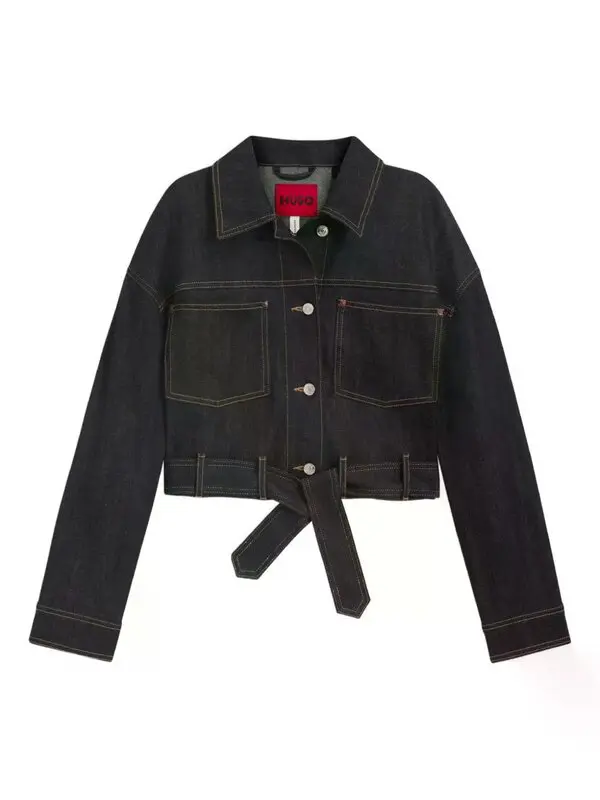 Hugo Denim Jacket With Belt Detail - Blue