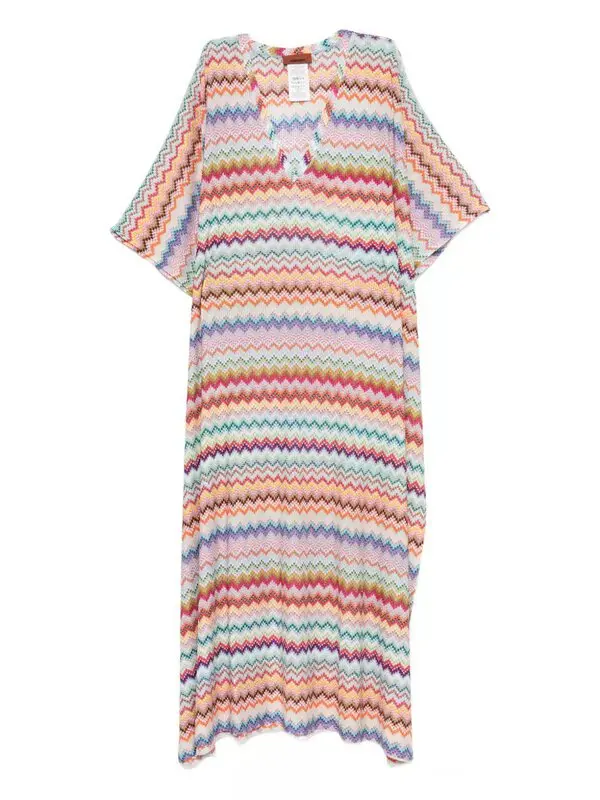 Missoni Chevron V-neck Maxi Dress - Neutrals