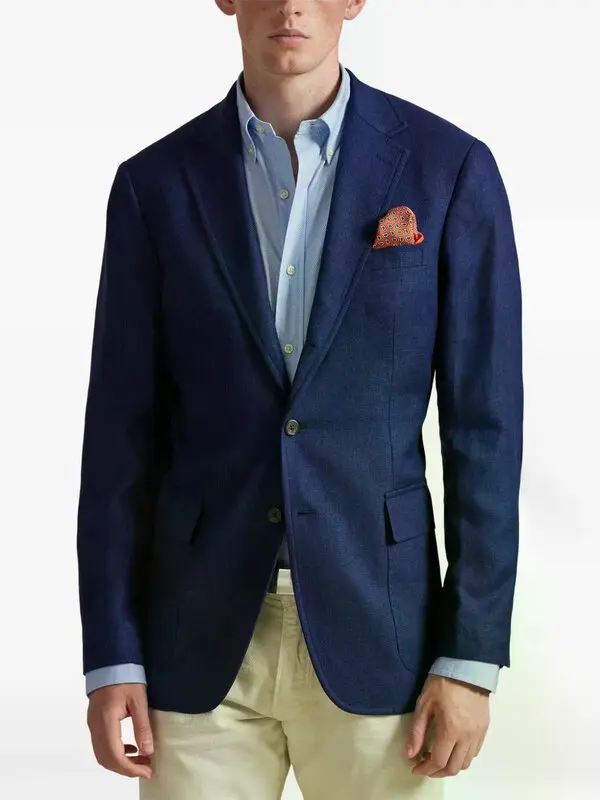 Polo Ralph Lauren Herringbone-pattern Blazer - Blue