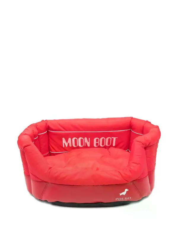 Moon Boot X Poldo Dog Couture Logo Print Dog Bed - Red