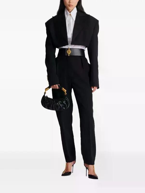 Balmain Grain-de-poudre Crop Jacket