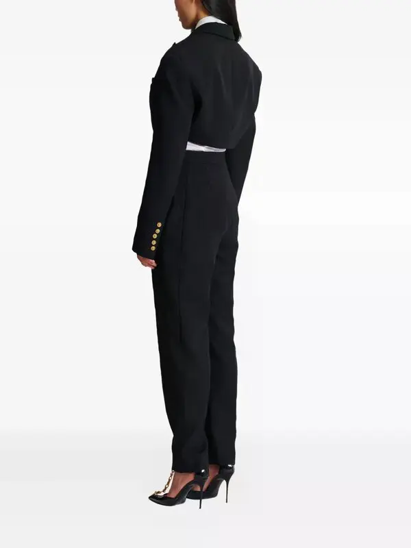 Balmain Grain-de-poudre Crop Jacket