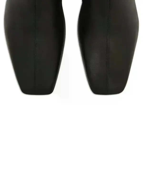 COURREGES Lamb Skin Logo Plaque Boots - Black