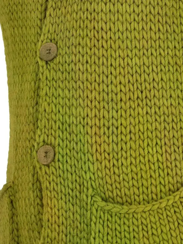 Kenzo Ribbed Knit V-neck Vest With Button Closure