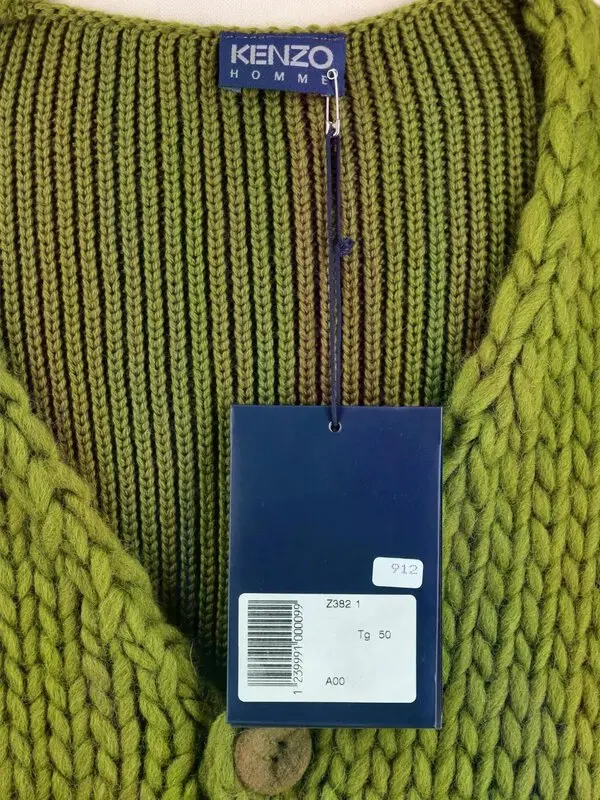 Kenzo Ribbed Knit V-neck Vest With Button Closure