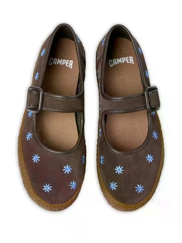 Camper Floral Buckle Ballet Flats