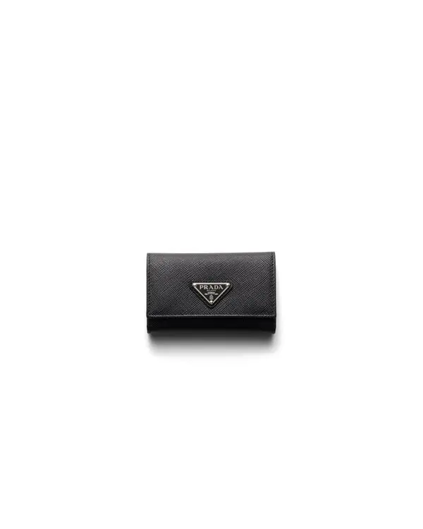 Prada Saffiano Leather Key Case - Black