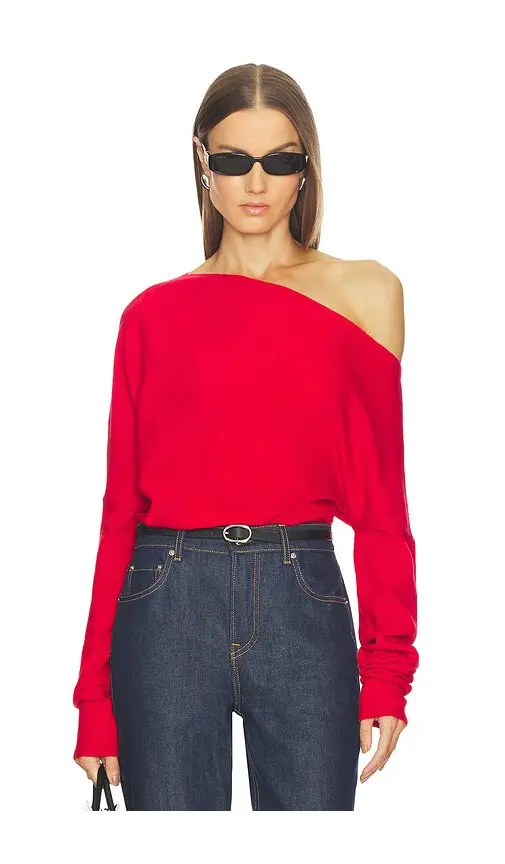 SRG Yolaine Cashmere Off-shoulder Sweater In . Also