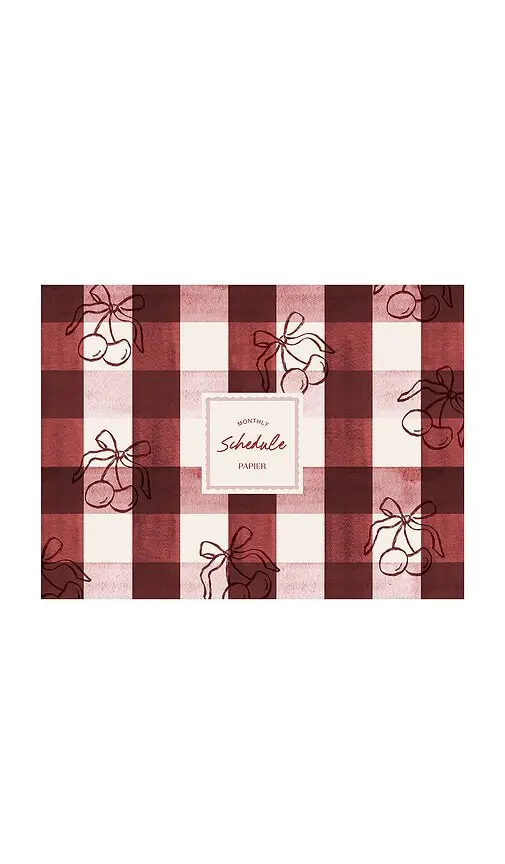 Papier Picnic Productivity Monthly Planning Pad - Red