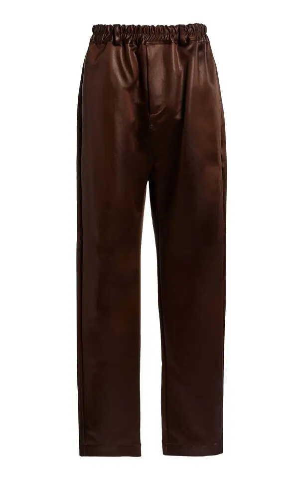 NICCOLO PASQUALETTI Straight-leg Nylon Satin Trousers - Brown