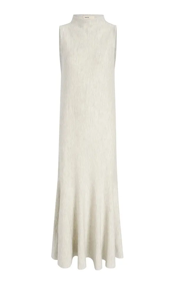 Khaite Margo Merino Wool Maxi Dress - Light Grey