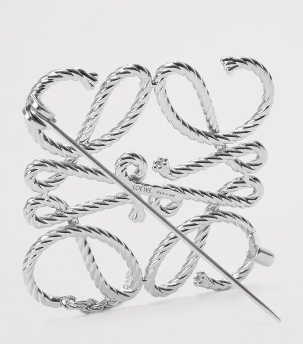Loewe Anagram Rope Brooch In -tone Metal
