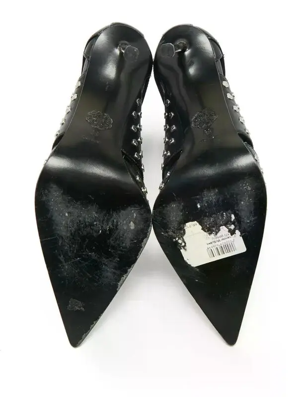 Alexander McQueen Cut-out Studded Stiletto Ankle Boots