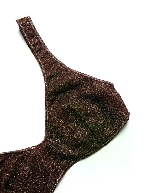 Oseree Metallic Thread Scoop Bikini