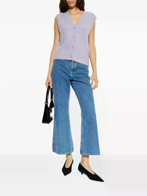 SAMSOE SAMSOE Buttoned V-neck Knitted Vest