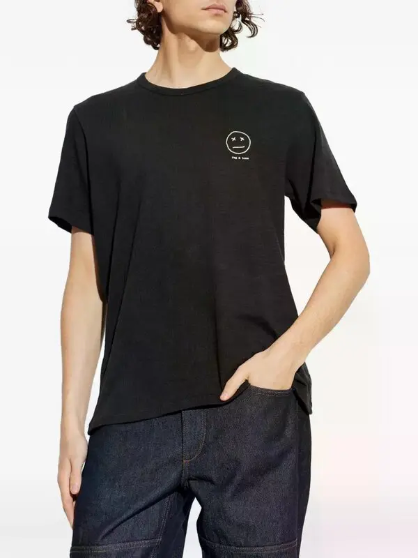 Rag & Bone Logo-embroidered T-shirt - Black