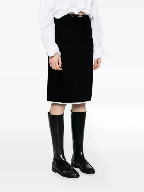 Prada Midi Velvet Skirt