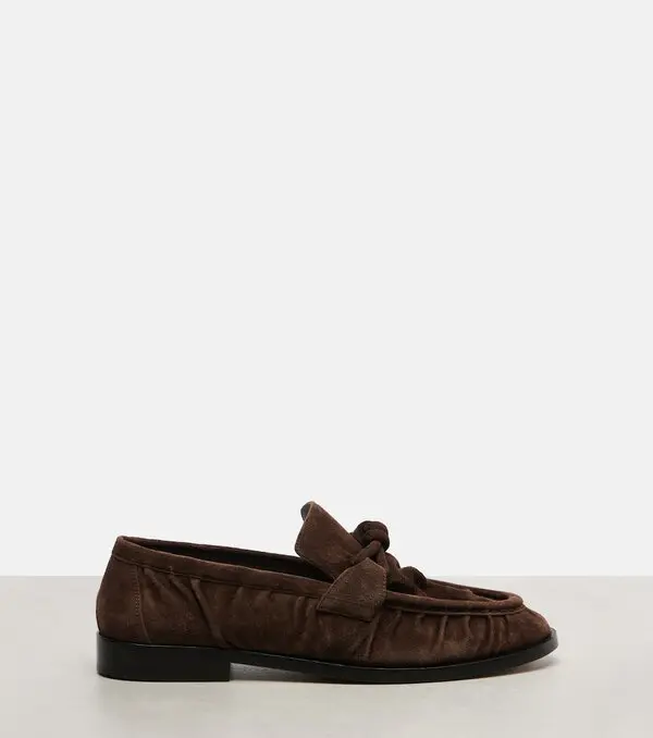 Bottega Veneta Astaire Knot Suede Loafers - Brown