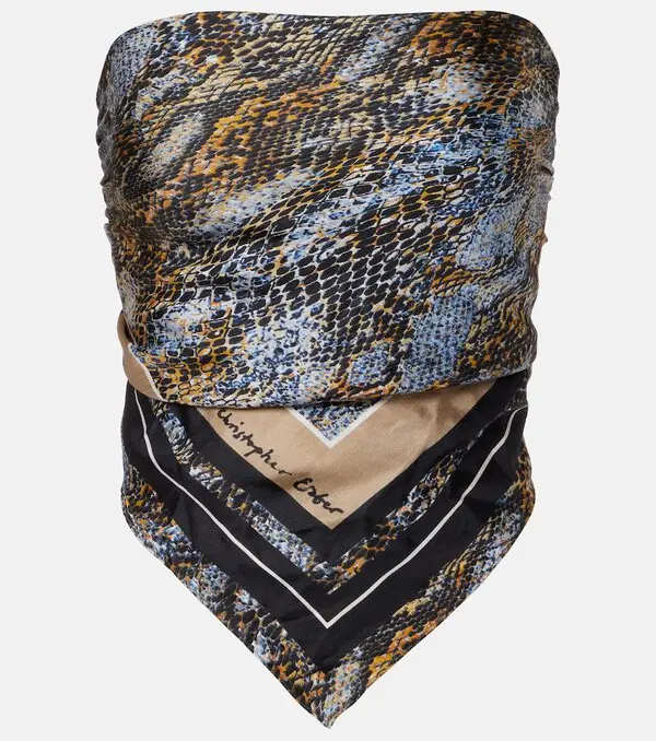Christopher Esber Snake-print Silk Scarf - Multicoloured