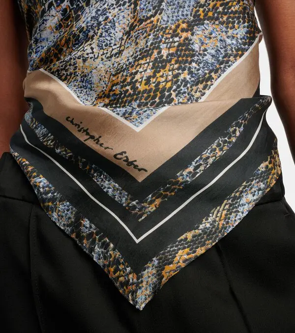 Christopher Esber Snake-print Silk Scarf - Multicoloured