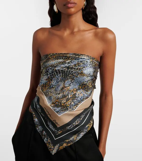 Christopher Esber Snake-print Silk Scarf - Multicoloured