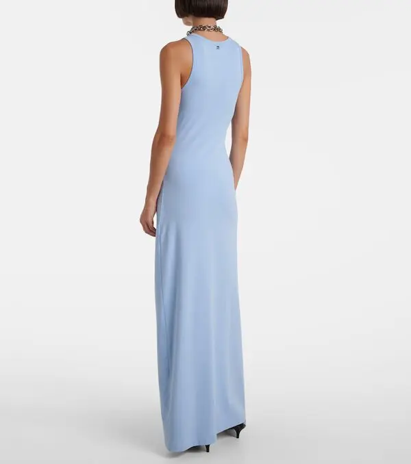 Rabanne Cutout Cotton-blend Maxi Dress - Blue
