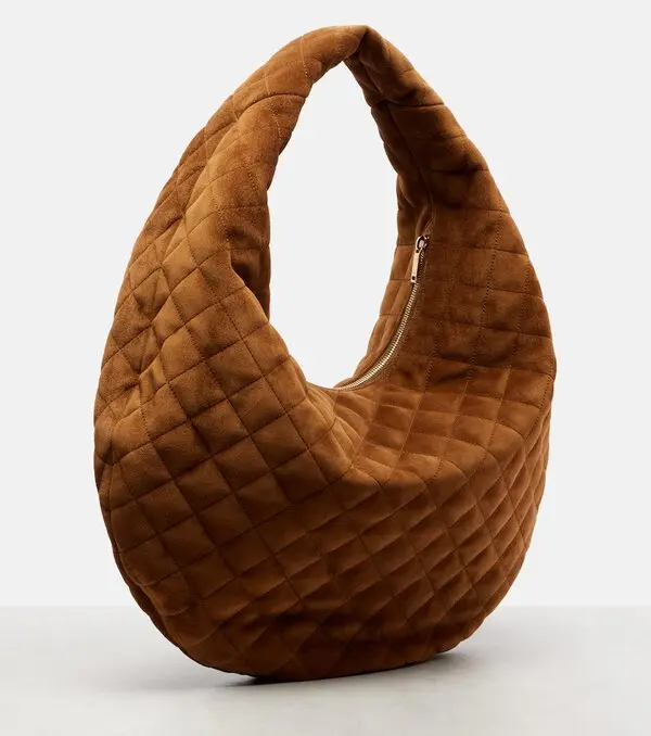Saint Laurent Icare Medium Quilted Suede Shoulder Bag