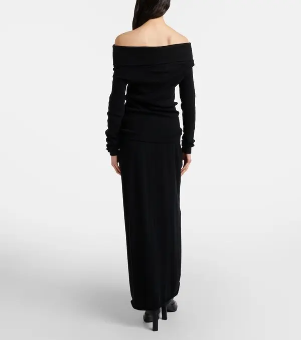 LISA YANG Charlotta Cotton And Cashmere Maxi Skirt - Black