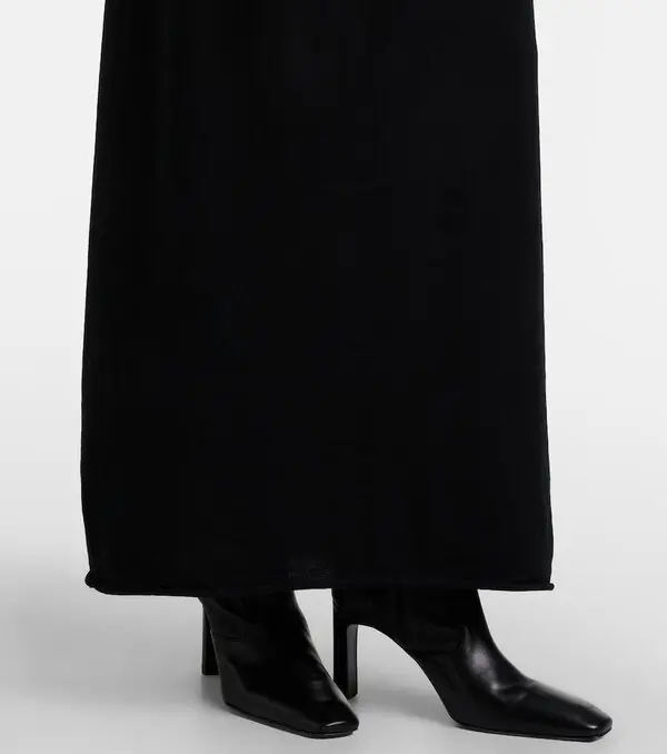 LISA YANG Charlotta Cotton And Cashmere Maxi Skirt - Black