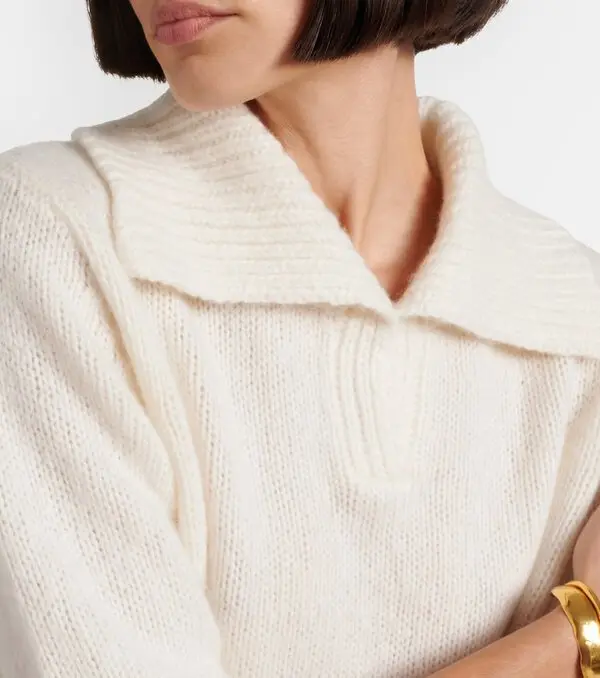 LISA YANG Lailai Cashmere And Silk Polo Sweater - White