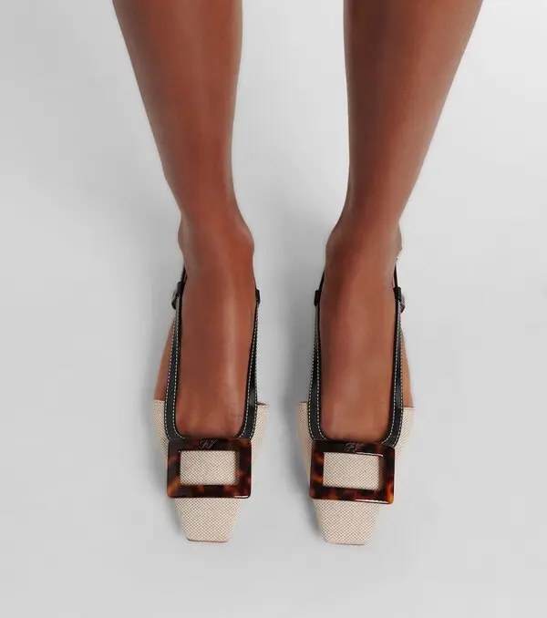 ROGER VIVIER Belle Vivier Slingback Pumps - Beige