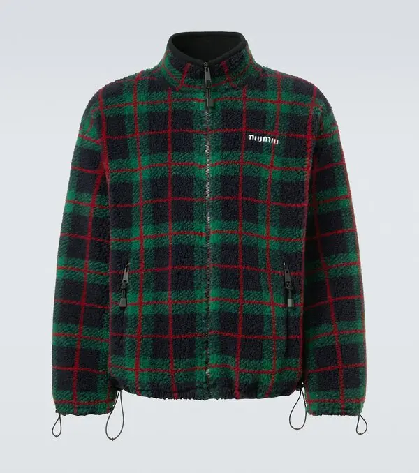 Miu Miu Checked Teddy Jacket