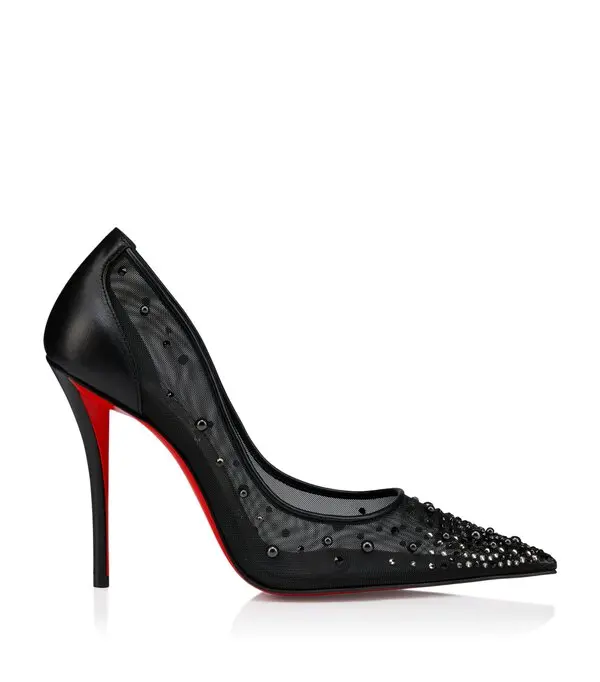 CHRISTIAN LOUBOUTIN Miss Z Degrastrass Leather Pumps 100 - Black
