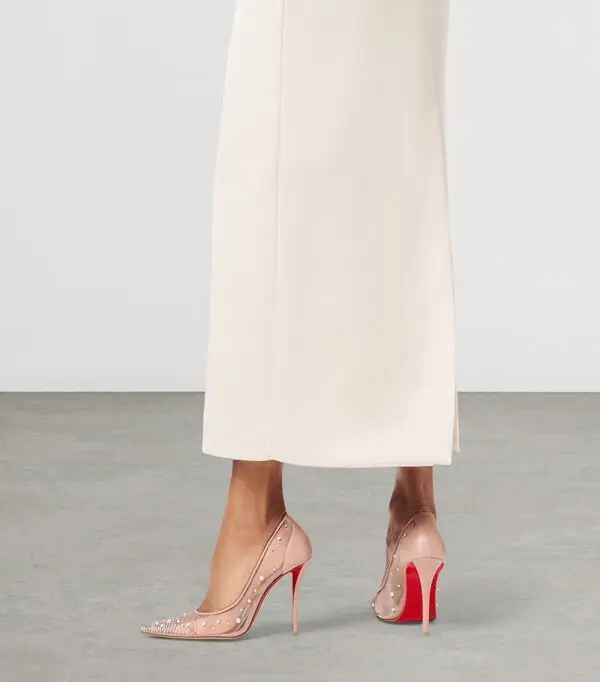 CHRISTIAN LOUBOUTIN Miss Z Degrastrass Leather Pumps - Nude