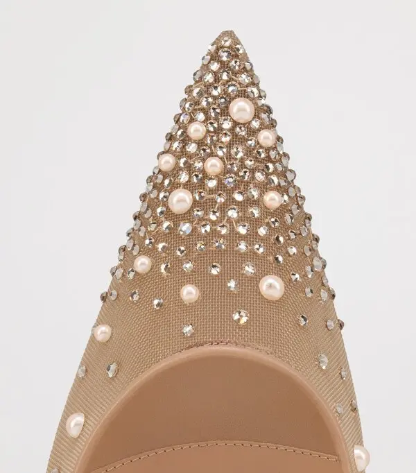CHRISTIAN LOUBOUTIN Miss Z Degrastrass Leather Pumps - Nude