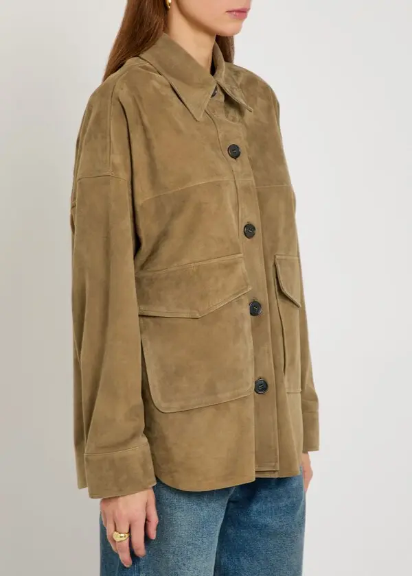 ARMA Kaylee Panelled Suede Shirt Jacket