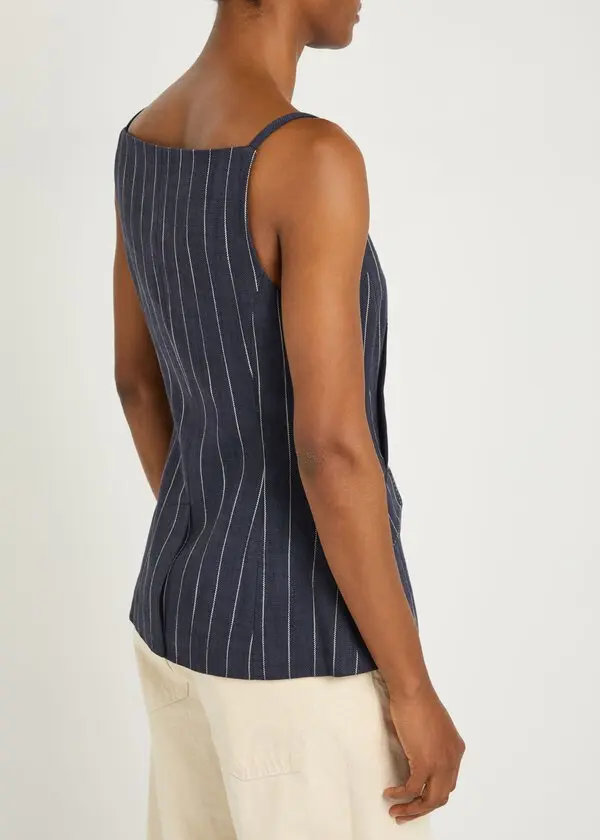 Simkhai Edie Pinstriped Woven Top