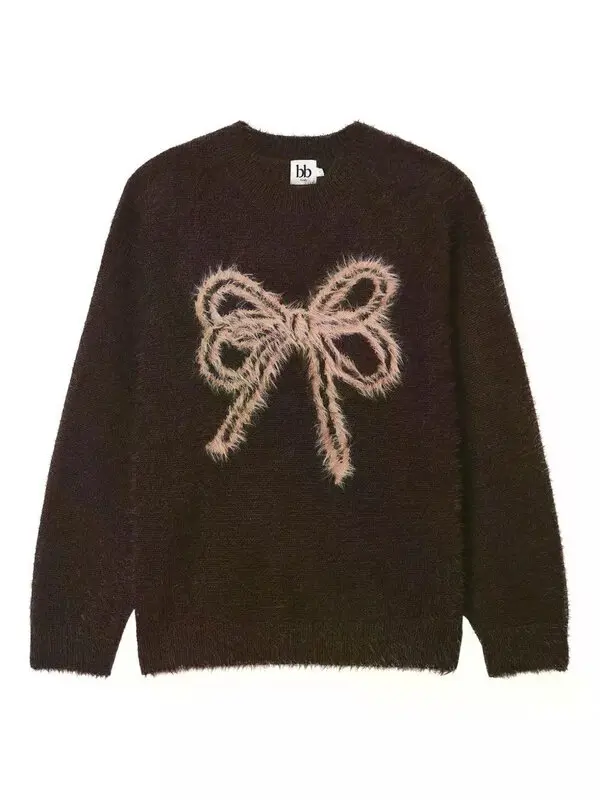 B+AB Bow Crew-neck Sweater - Brown