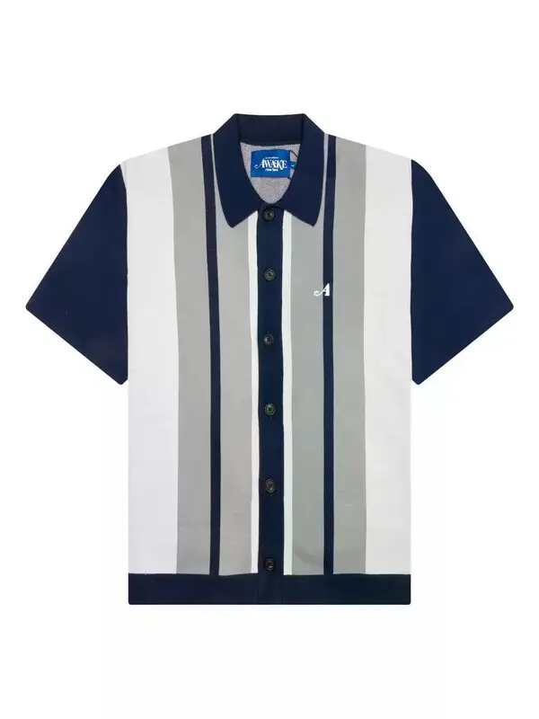 AWAKE NY Knit Camp-collar Shirt - Blue