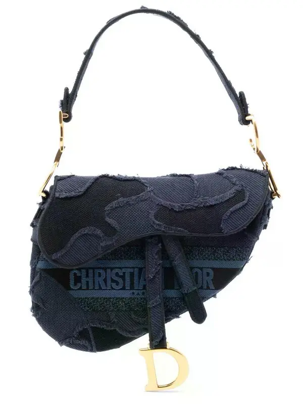 Dior Embroidered Canvas Saddle Bag