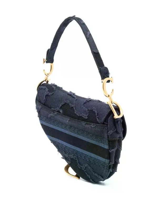 Dior Embroidered Canvas Saddle Bag