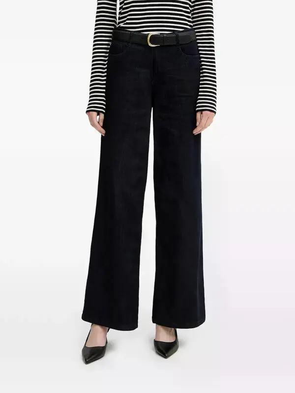 Joseph Ribkoff Wide Leg Jeans With Logo Plaque - Blue