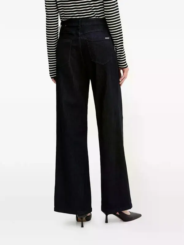 Joseph Ribkoff Wide Leg Jeans With Logo Plaque