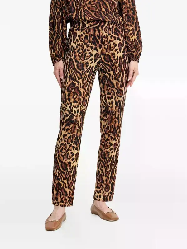 Joseph Ribkoff Animal Print Split-hem Trousers - Brown