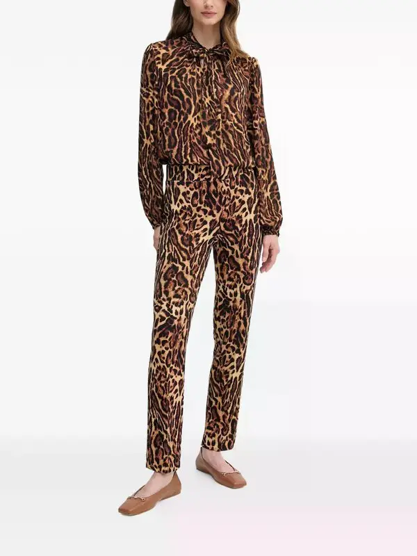 Joseph Ribkoff Animal Print Split-hem Trousers