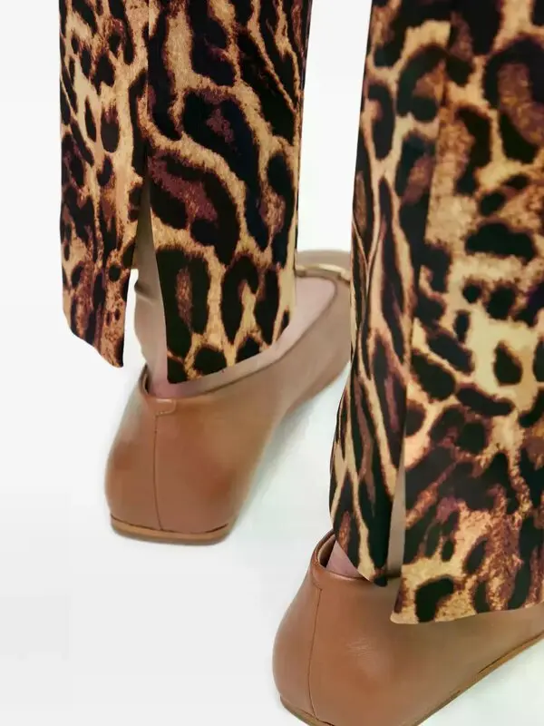 Joseph Ribkoff Animal Print Split-hem Trousers