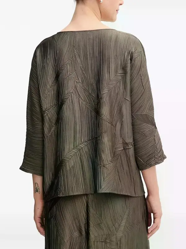 Joseph Ribkoff Pleated Geometric Pattern Top